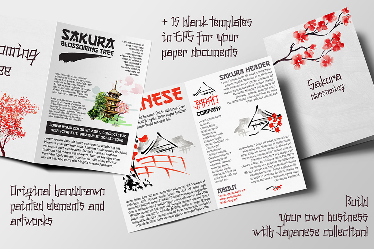 Japanese templates collection, a Flyer Template by ilonitta