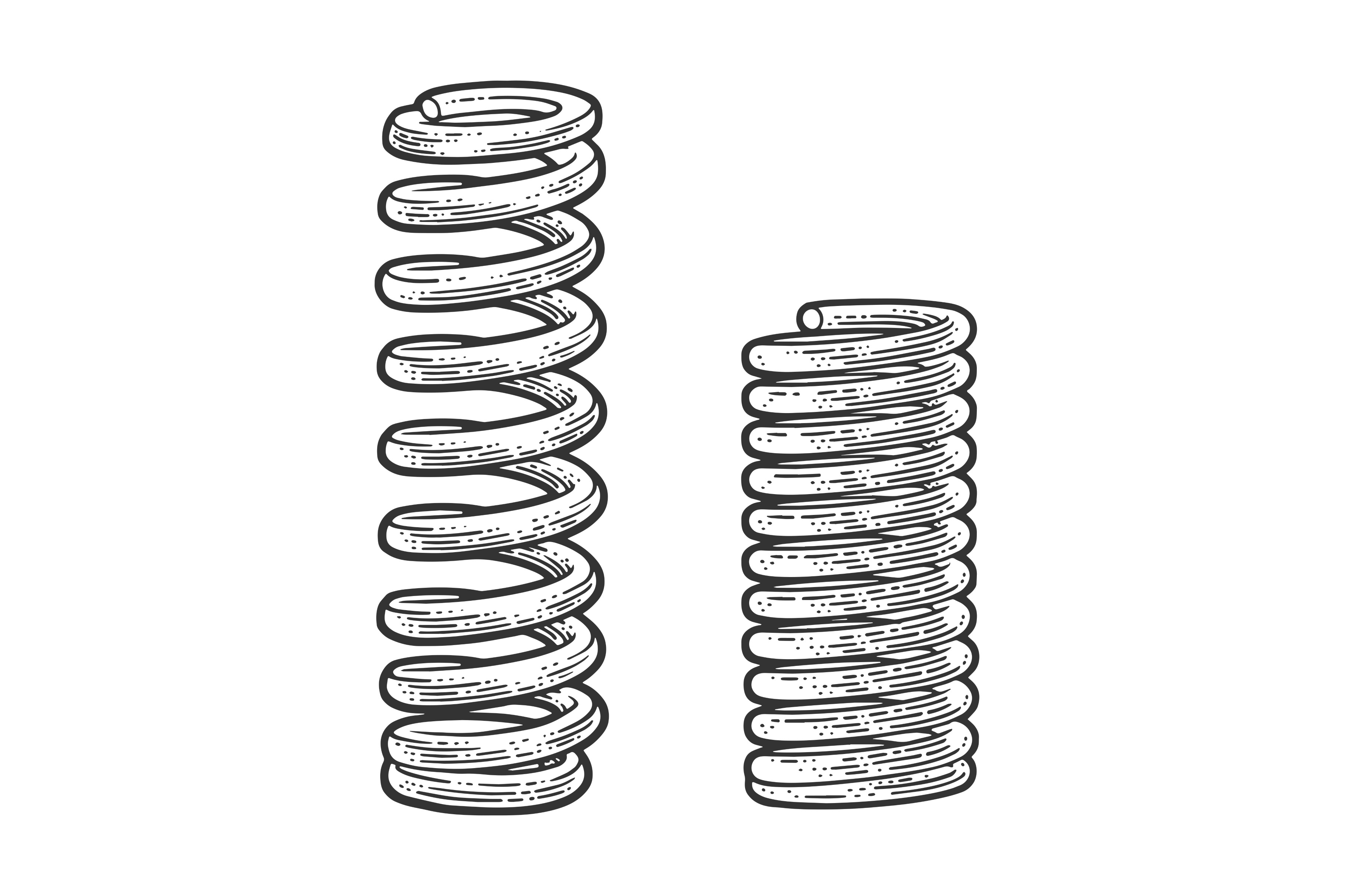 compressed spring sketch vector | Object Illustrations ~ Creative Market