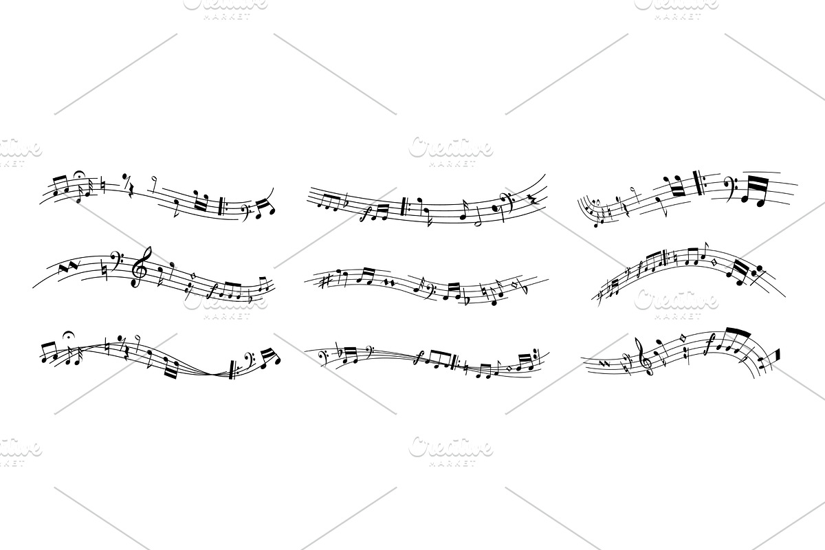 Music notes decoration. Doodle, a Background Graphic by Frogella
