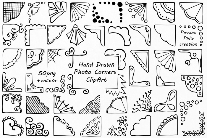 Doodle Corners ClipArt, a Decorative Illustration by PassionPNGcreation