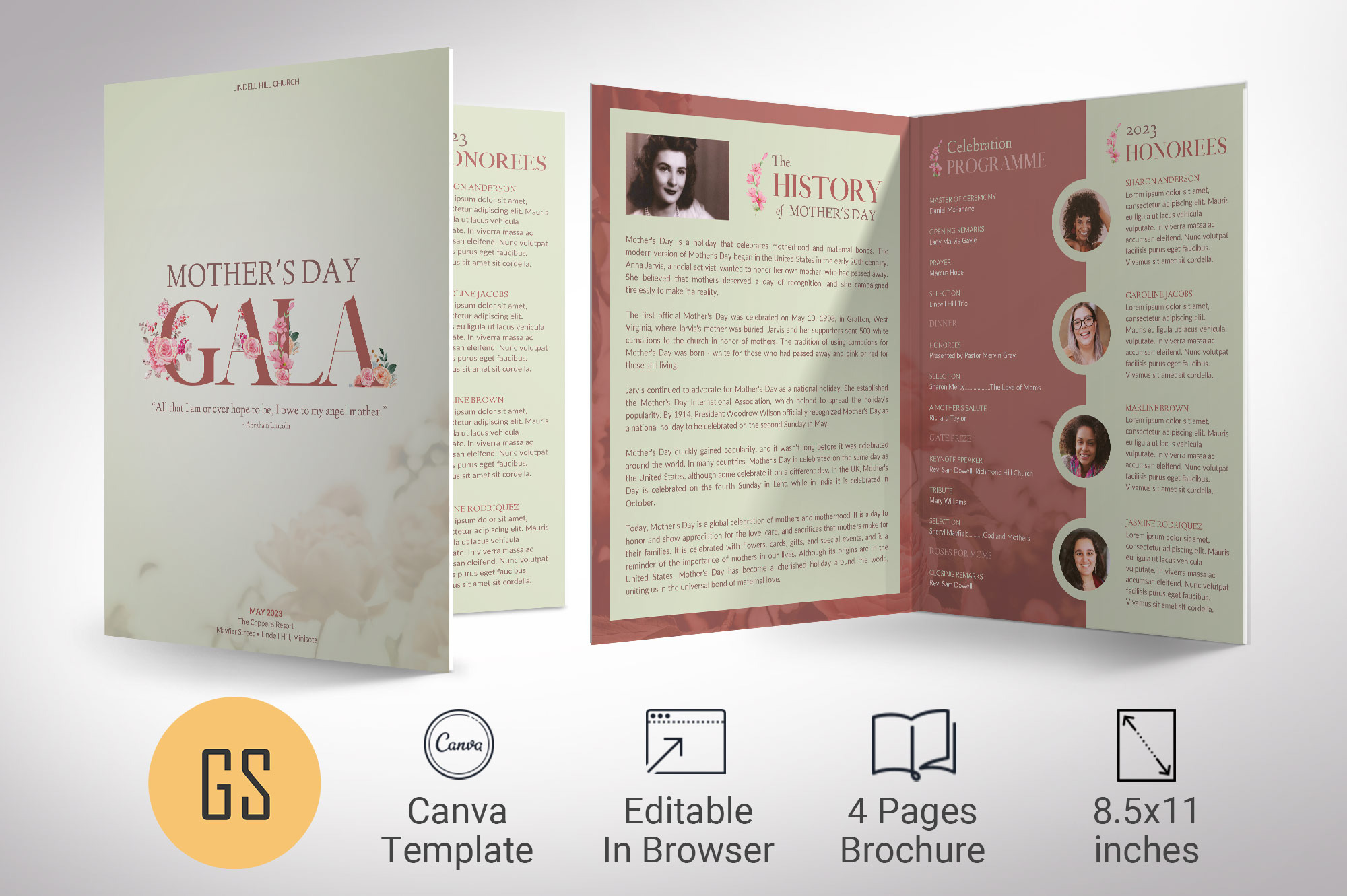 Vintage Mothers Day Program Template, a Brochure Template by Godserv ...