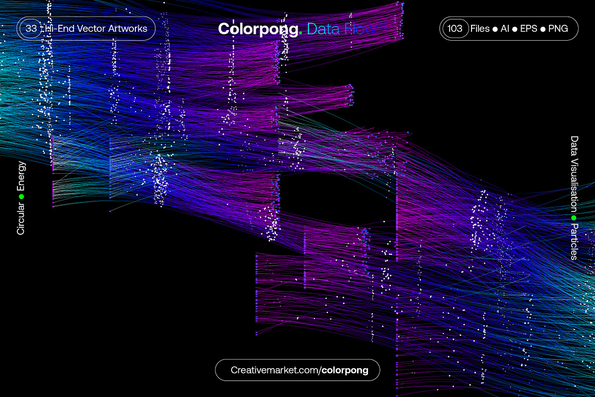 Data Flow - Vector Bundle, a Technology Illustration by Colorpong