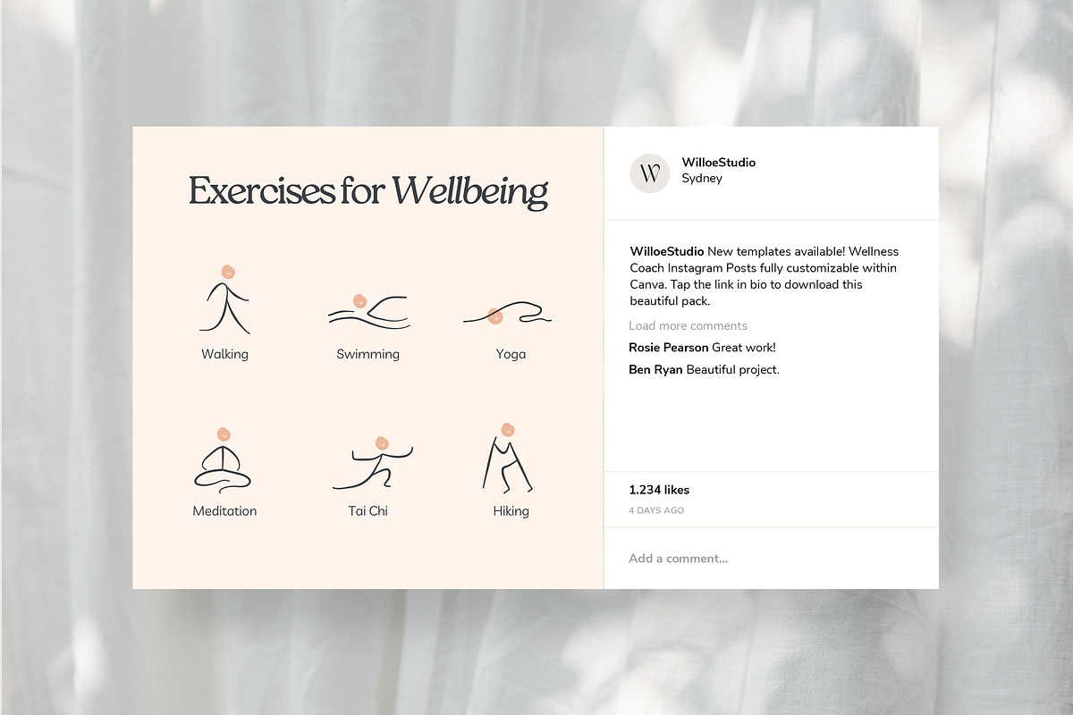 Wellness Coach Social Media Templates - Canva