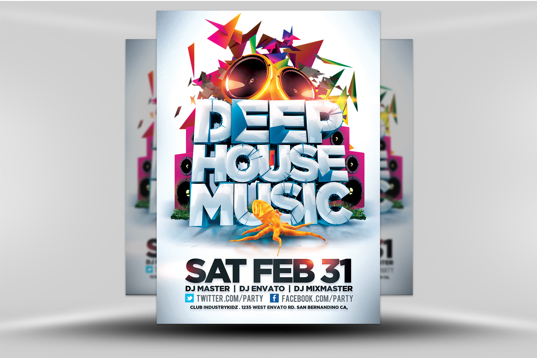 Deep House Music Flyer Template, a Flyer Template by FlyerHeroes