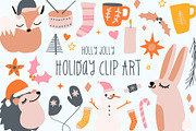 Holly Jolly Holiday Clip Art, an Illustration by Midnight Grim