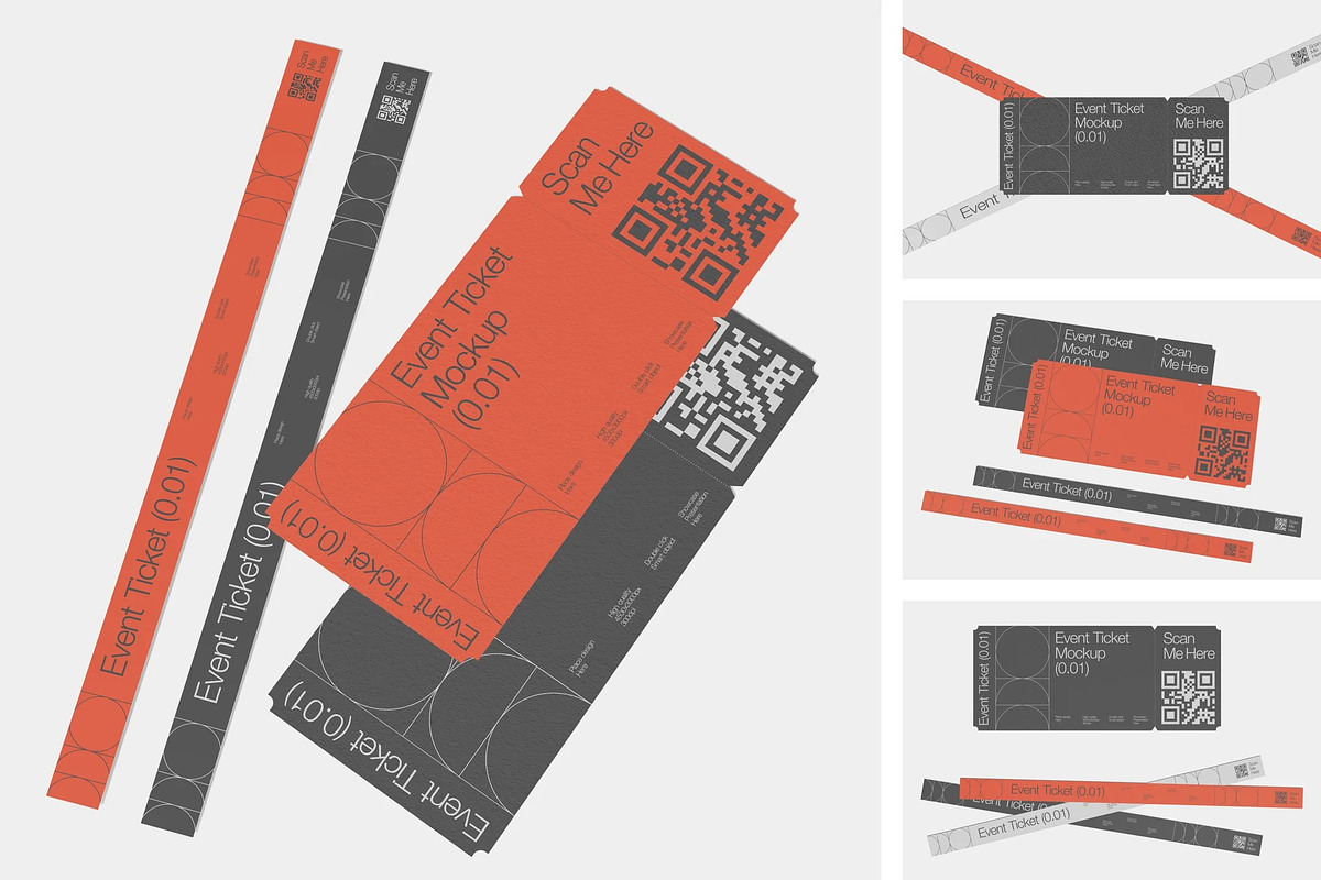 Ticket and Wristband Mockup, a Mockup by Premium Mockup