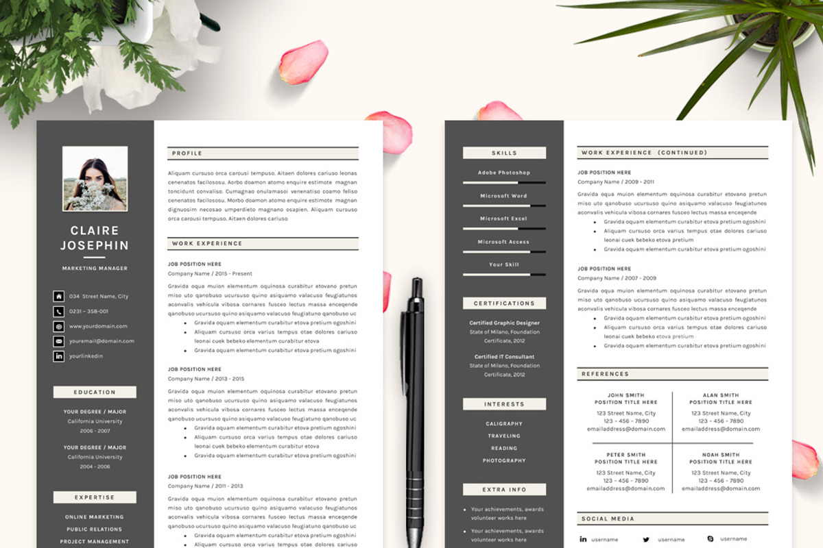 5 Pages Resume Template - SALE, a Resume Template by GResume