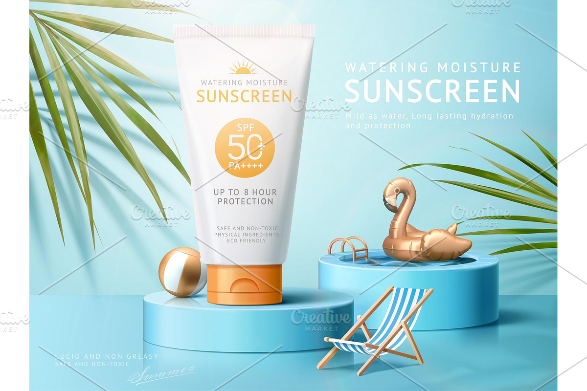 Sunscreen ad template