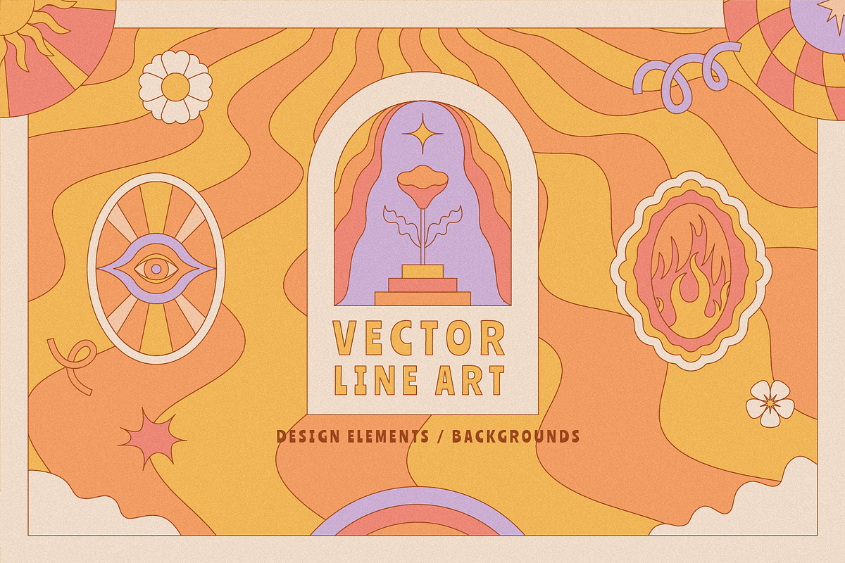 Line art - vector design elements, a Background Graphic by venimo ...