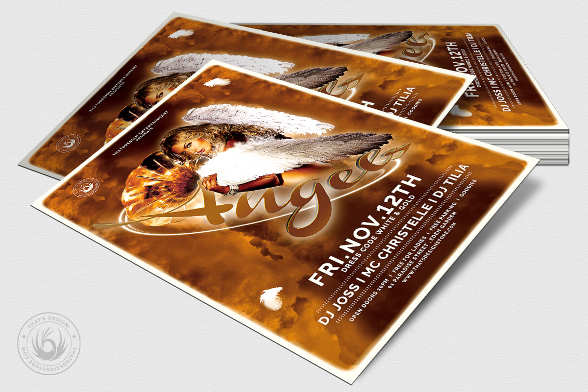 Angels Party Flyer Template V1, a Flyer Template by ThatsDesign Art