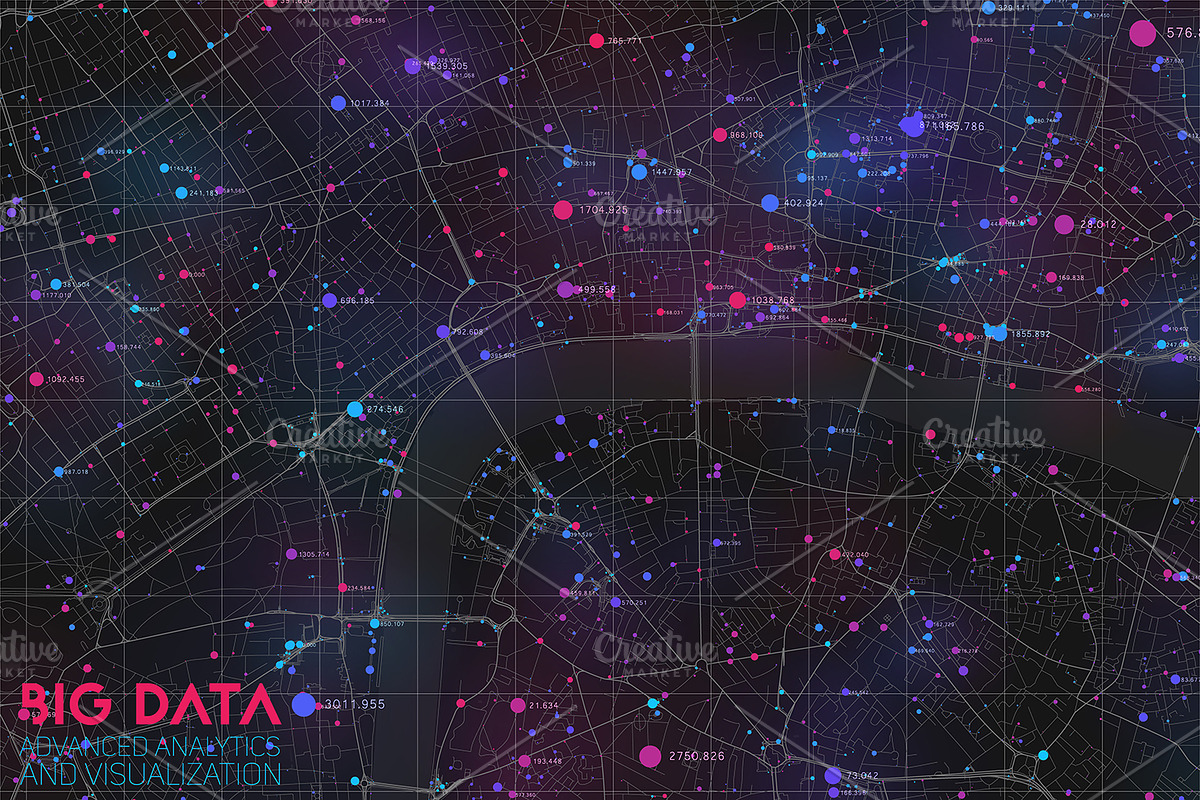 Big Data City Maps, an Object Graphic by GarryKillian