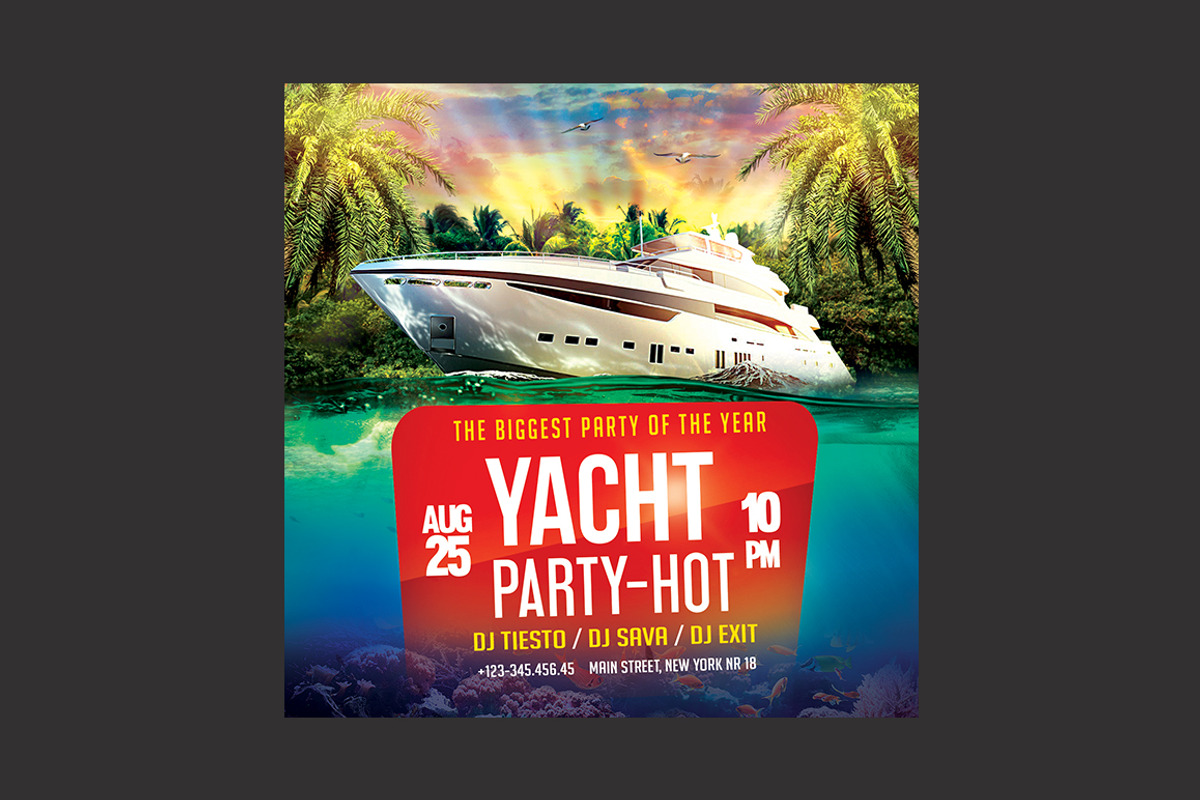 Yacht Party Flyer, a Flyer Template by DSGraphicDesign