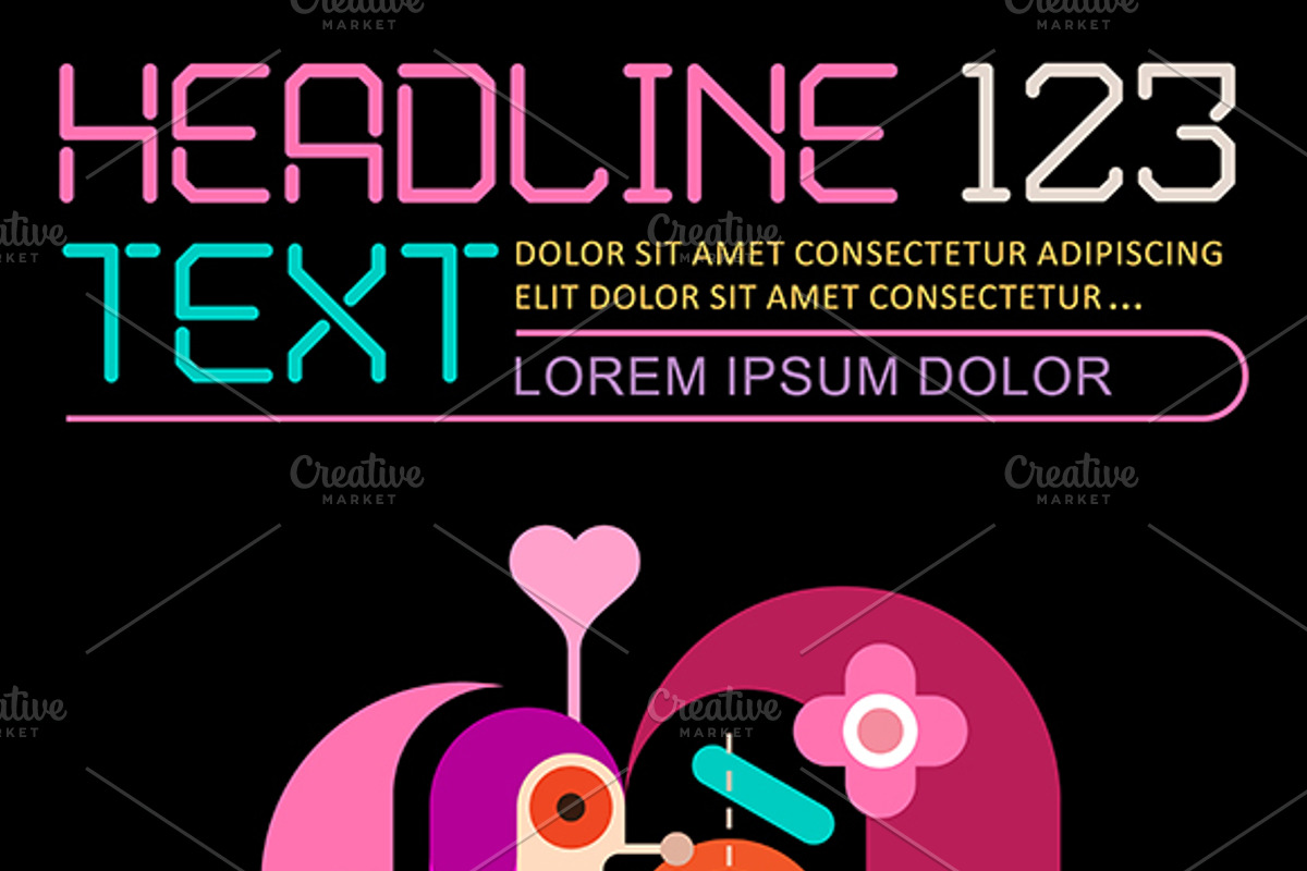 Abstract Face Template Design, a Person Illustration by danjazzia