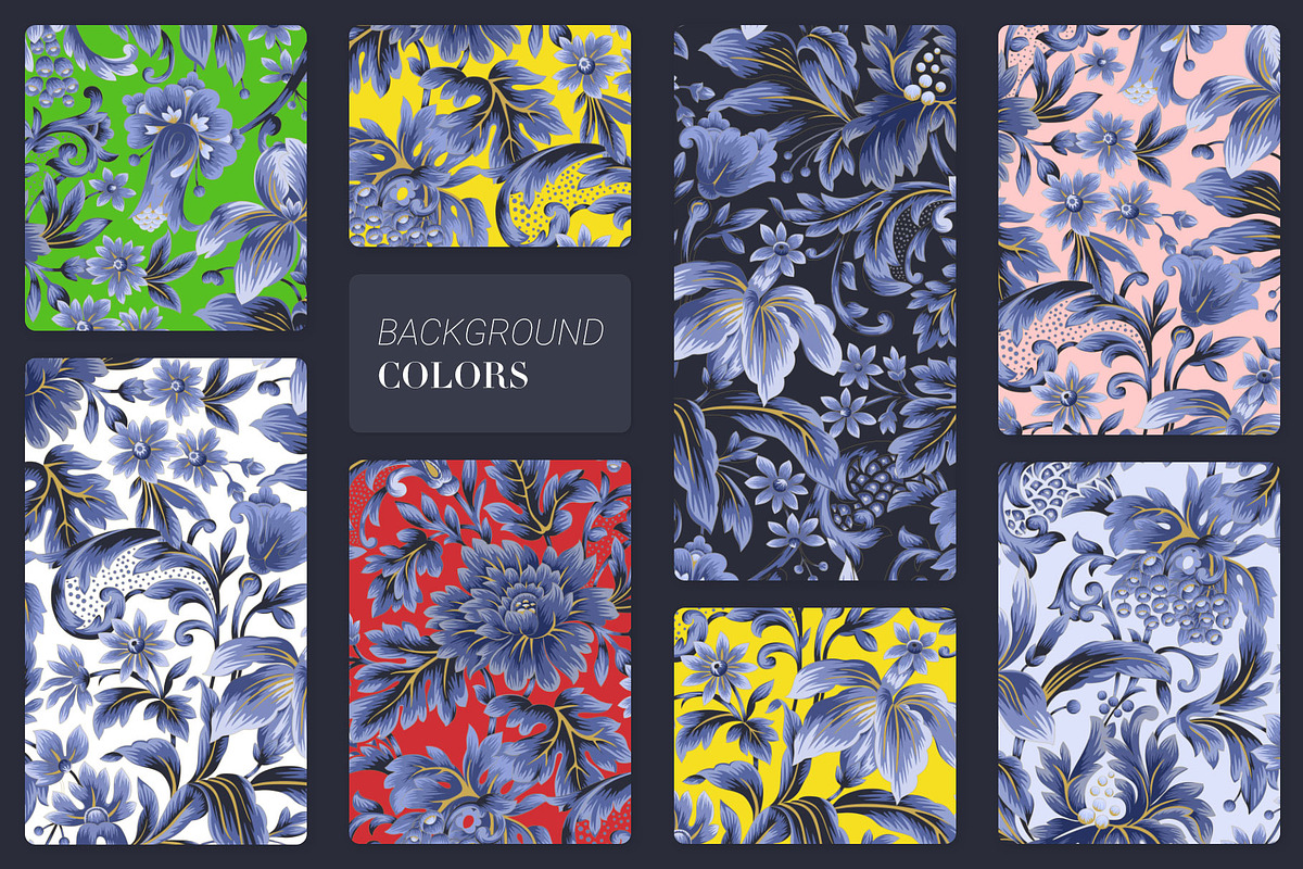 Detailed vintage floral pattern design