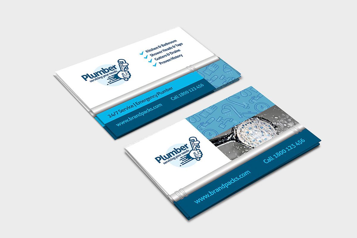 Plumber Business Card Template, a Business Card Template by BrandPacks