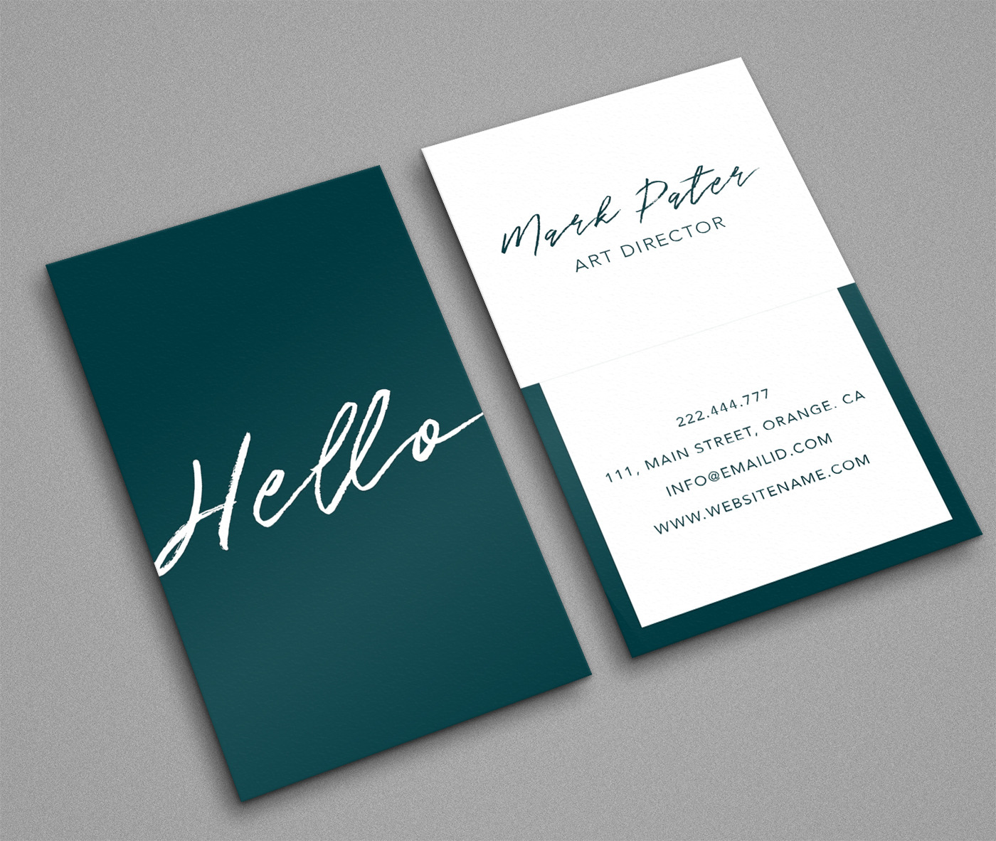 Professional hello script card, a Business Card Template by Creative ...