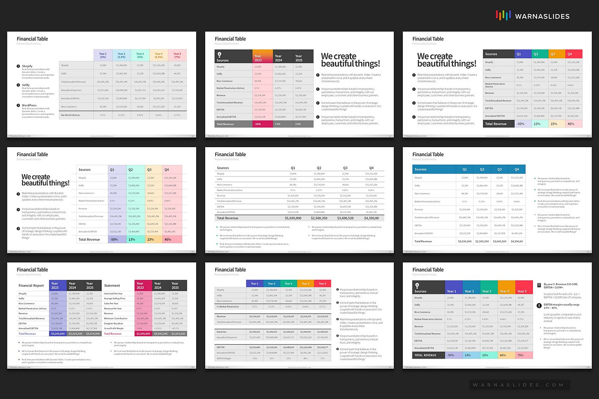 Financial Table PowerPoint Templates