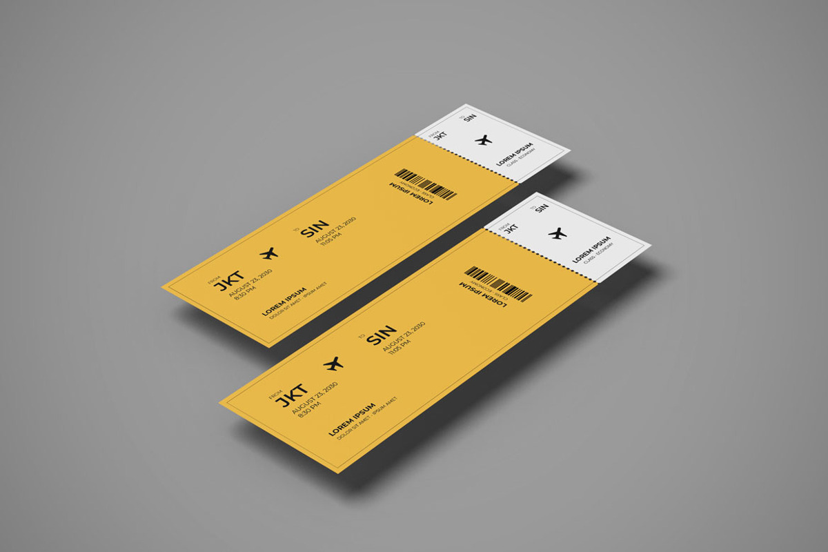 Ticket Mockup Photoshop Template, a Mockup by Eka Restu D. Putra