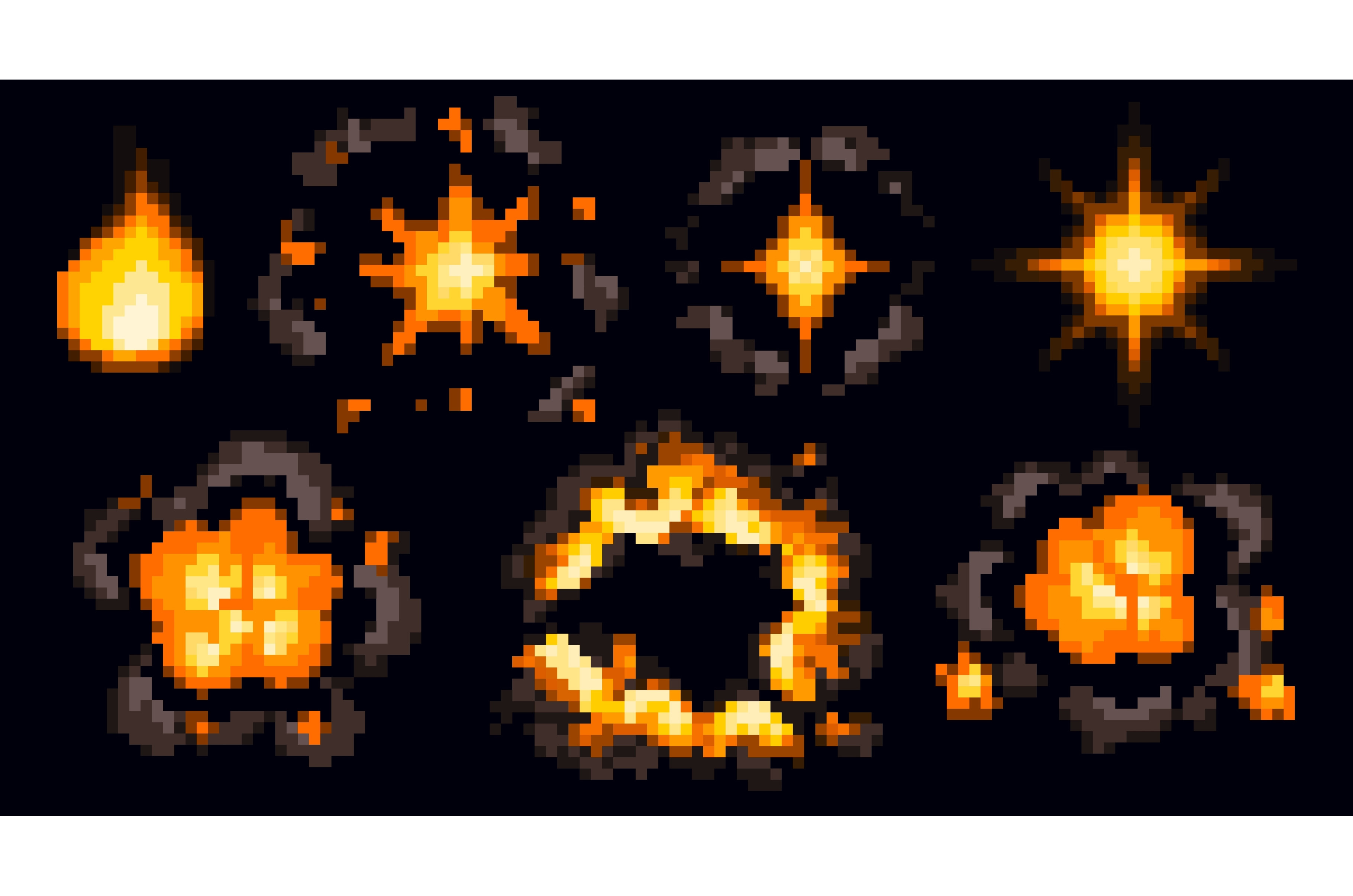 Pixel art explosion and fire effects, an Object Illustration by art PVP ...