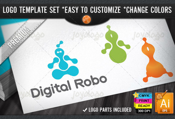 Digital Robot Logo Template Set, a Branding & Logo Template by joyologo