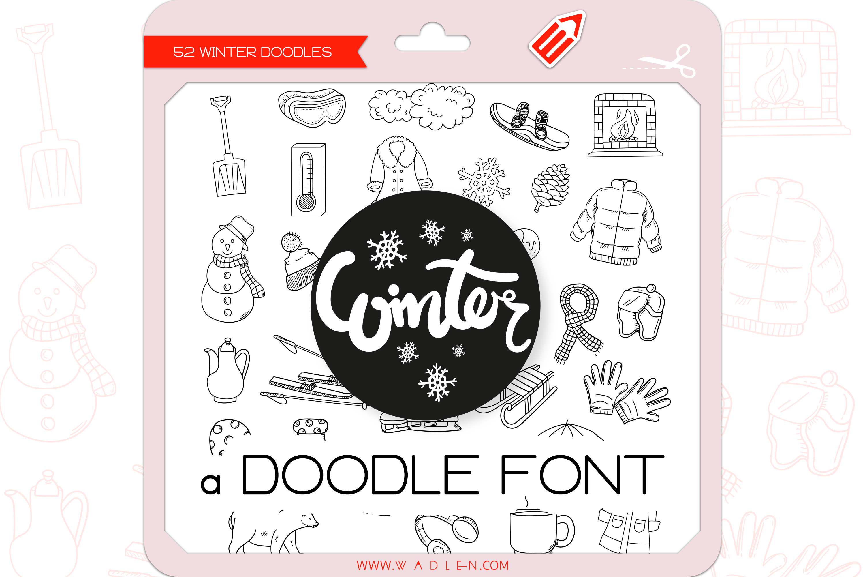 Winter Doodles - Dingbats Font, a Symbol Font by WADLEN