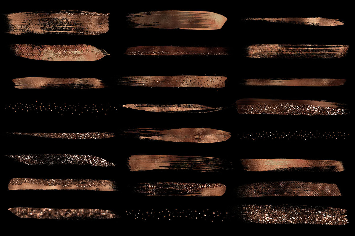 Bronze Brush Strokes Clipart, an Object Graphic by Digital Curio ...