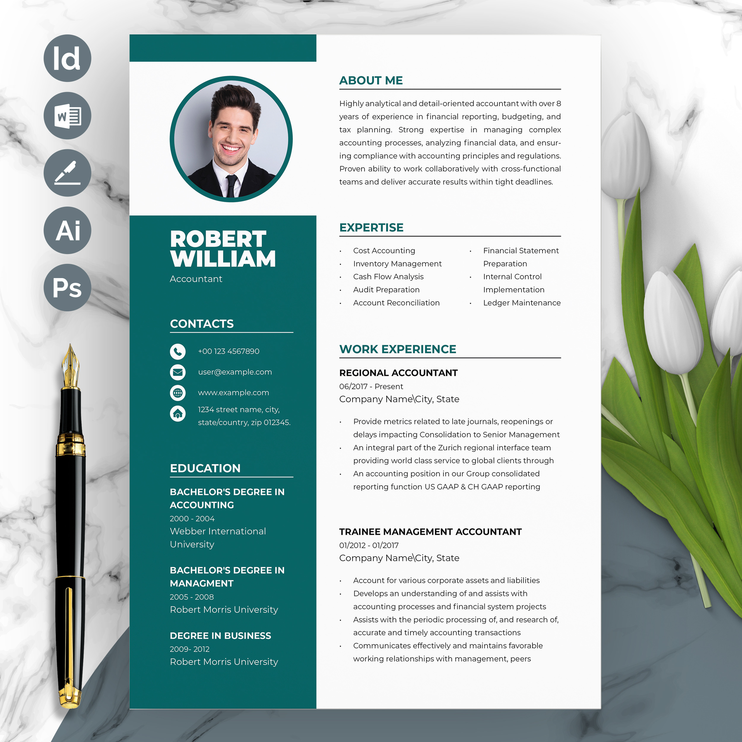 Clean & Minimalist CV Design | Creative Market