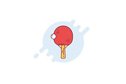 Ping pong racket and ball, an Object Graphic by SkyVectors