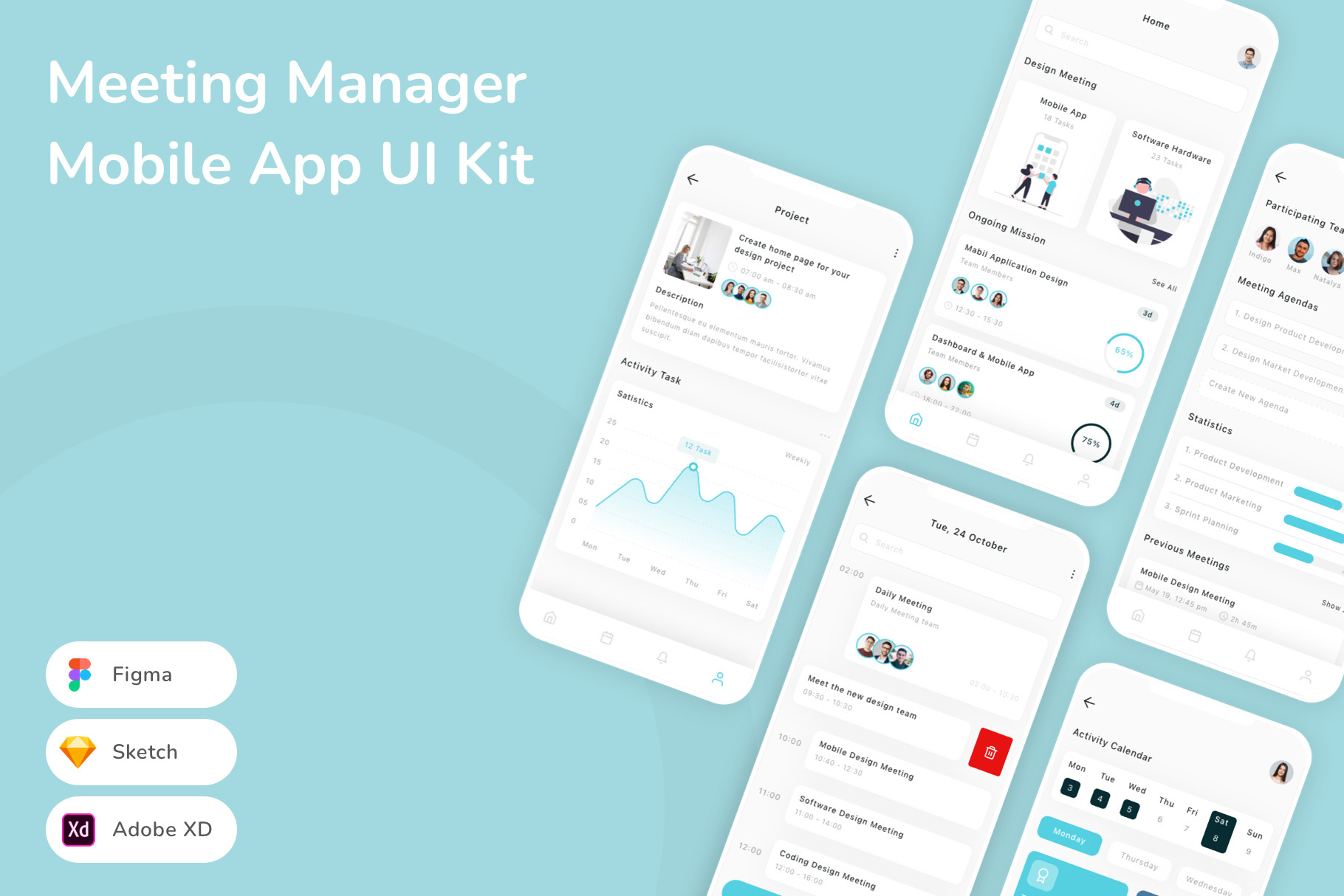 Meeting Manager Mobile App UI Kit, an UI Kit Template by Betush ...