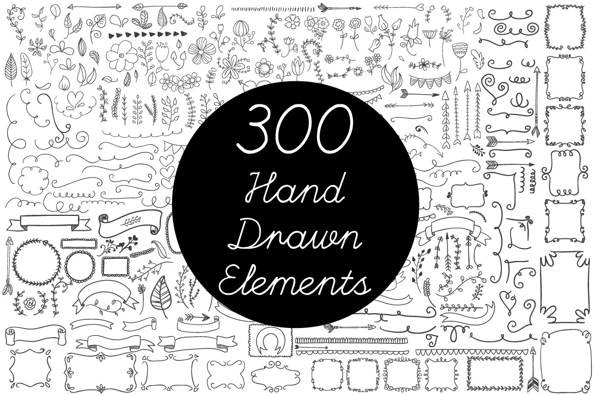 Vector Hand Drawn Elements Vol.2, an Object Graphic by Arys Design