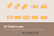 15 Ticket Icons, an Icon by Creative VIP