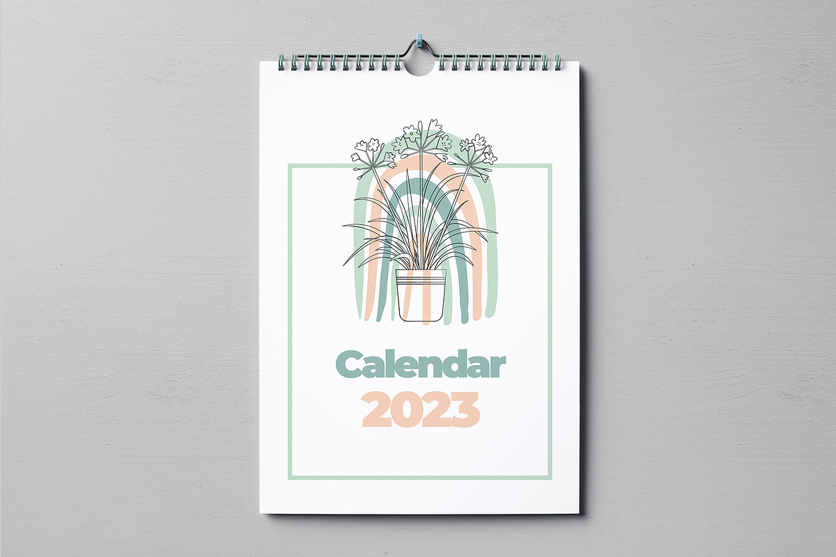 Floral Boho Calendar Template 2023, a Stationery Template by Rose Design