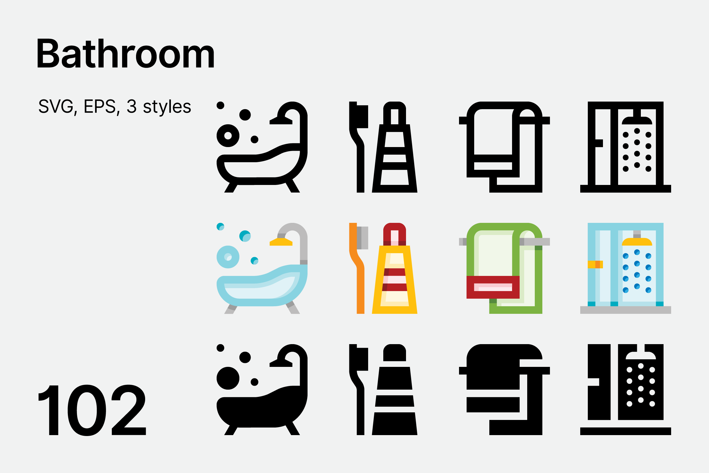 Basicons / Home / Bathroom, an Icon by EDT.Graphics | Creative Market