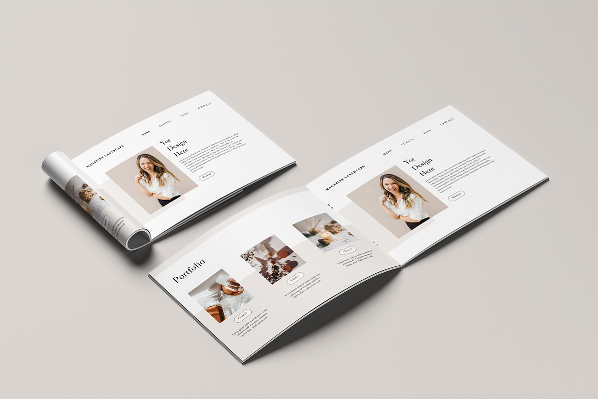 Magazine Landscape Mockup, a Magazine Template by graphicstory