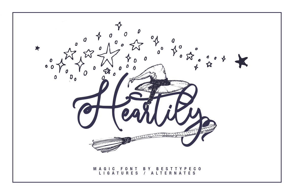 Heartly, a Script Font by Besttypeco