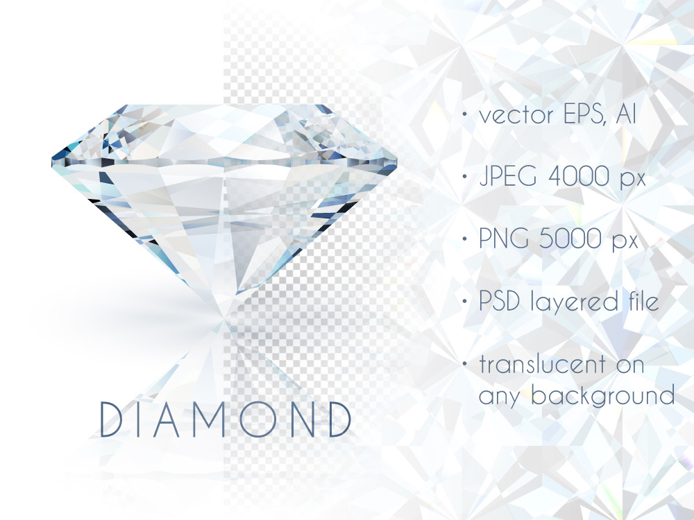 Realistic vector diamond illustration