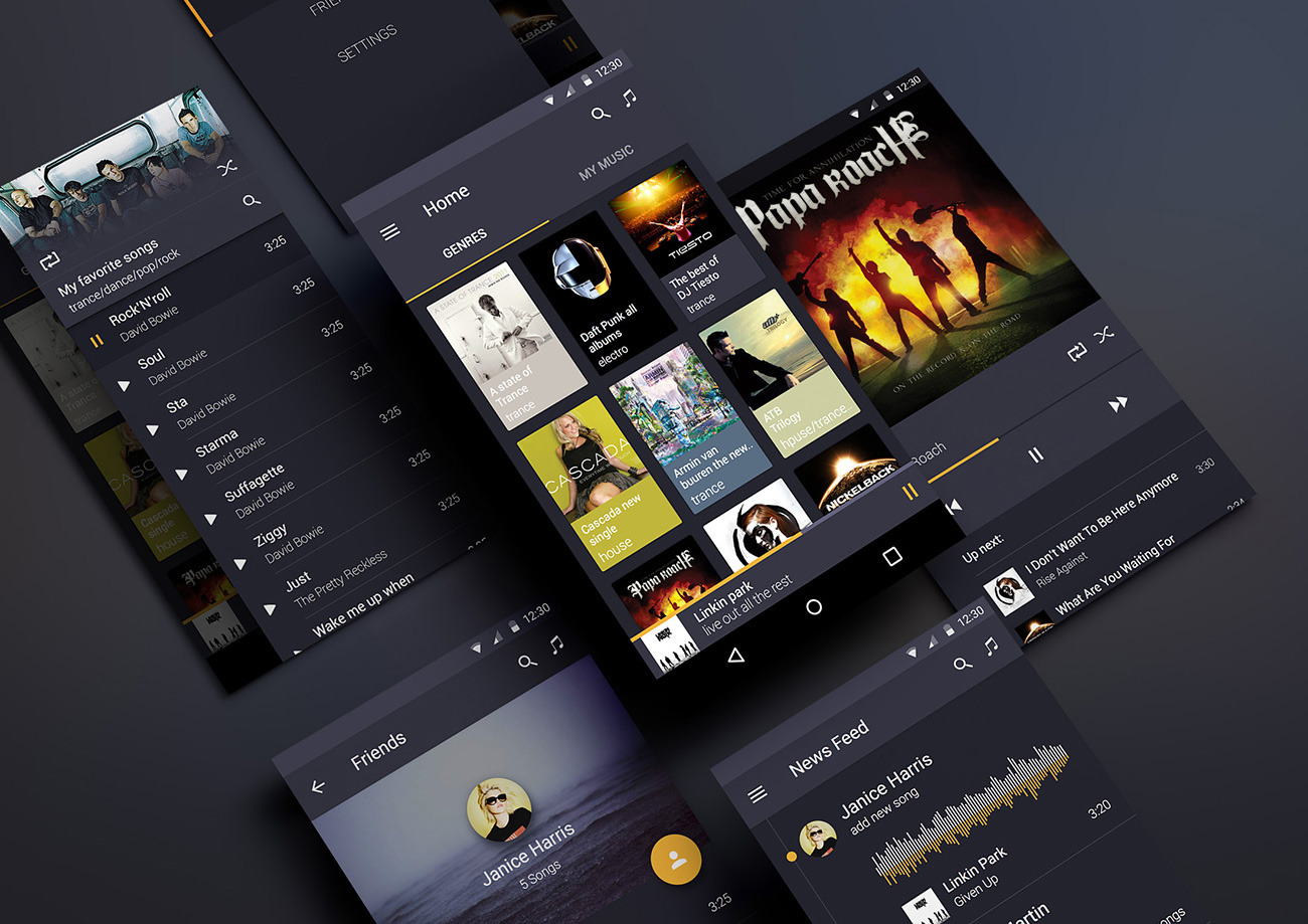 Android music App Material design UI, an App Template by ALEX BENDER UI ...