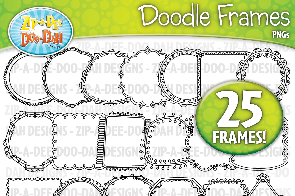 Thin Doodle Frames Clipart Set 1, an Illustration by Zip-A-Dee-Doo-Dah ...
