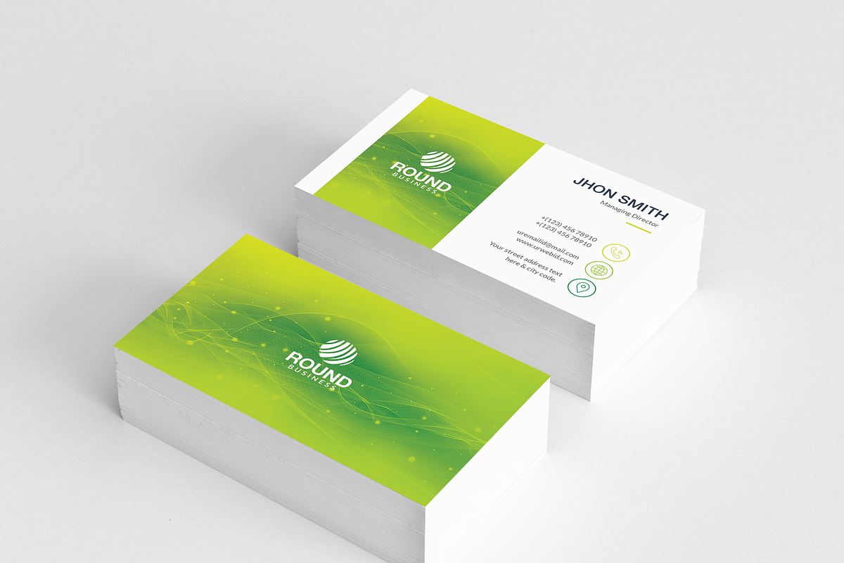 Green Colour Business Card, a Business Card Template by TemplatesForest
