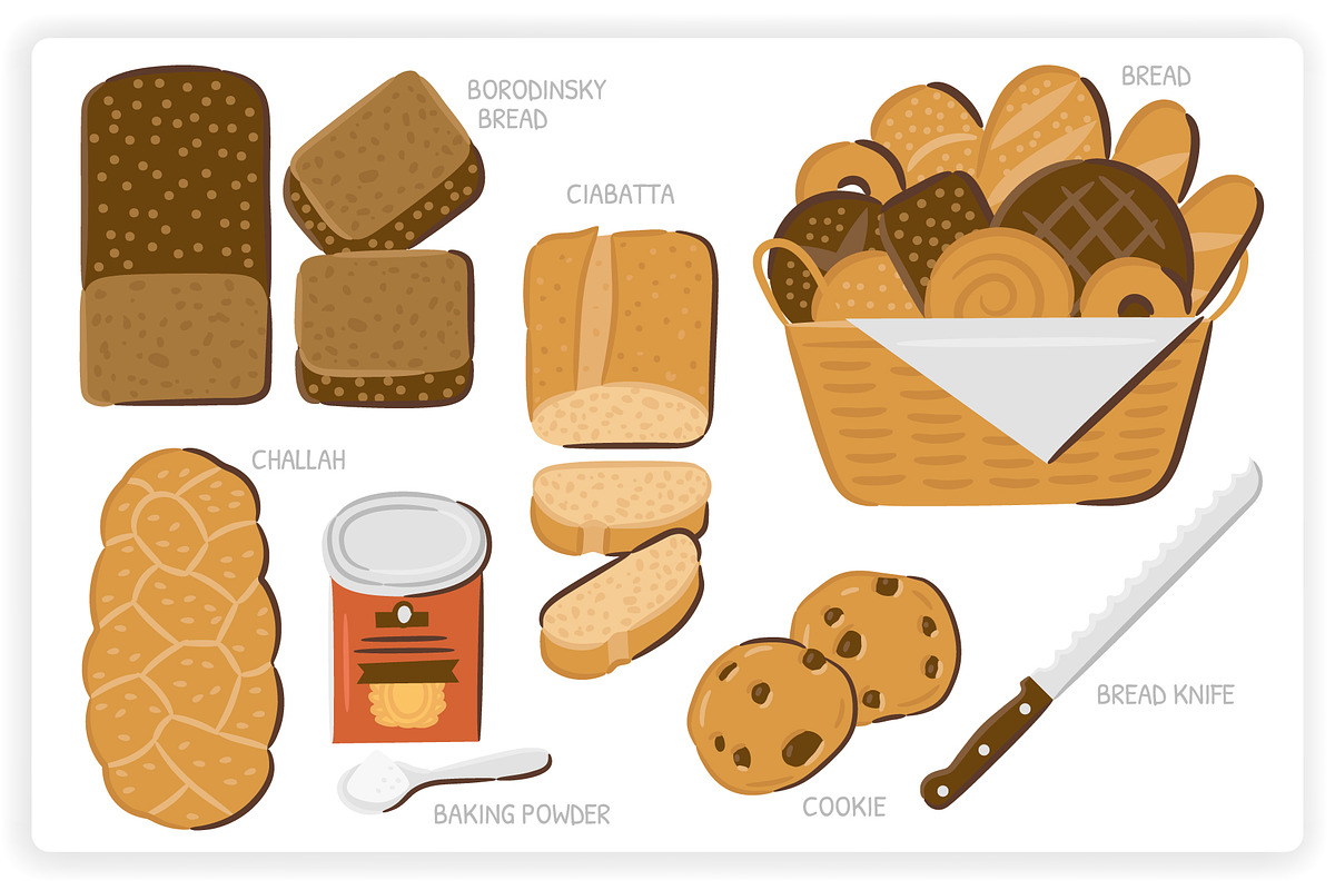 69 Bread Elements, an Object Graphic by monkik
