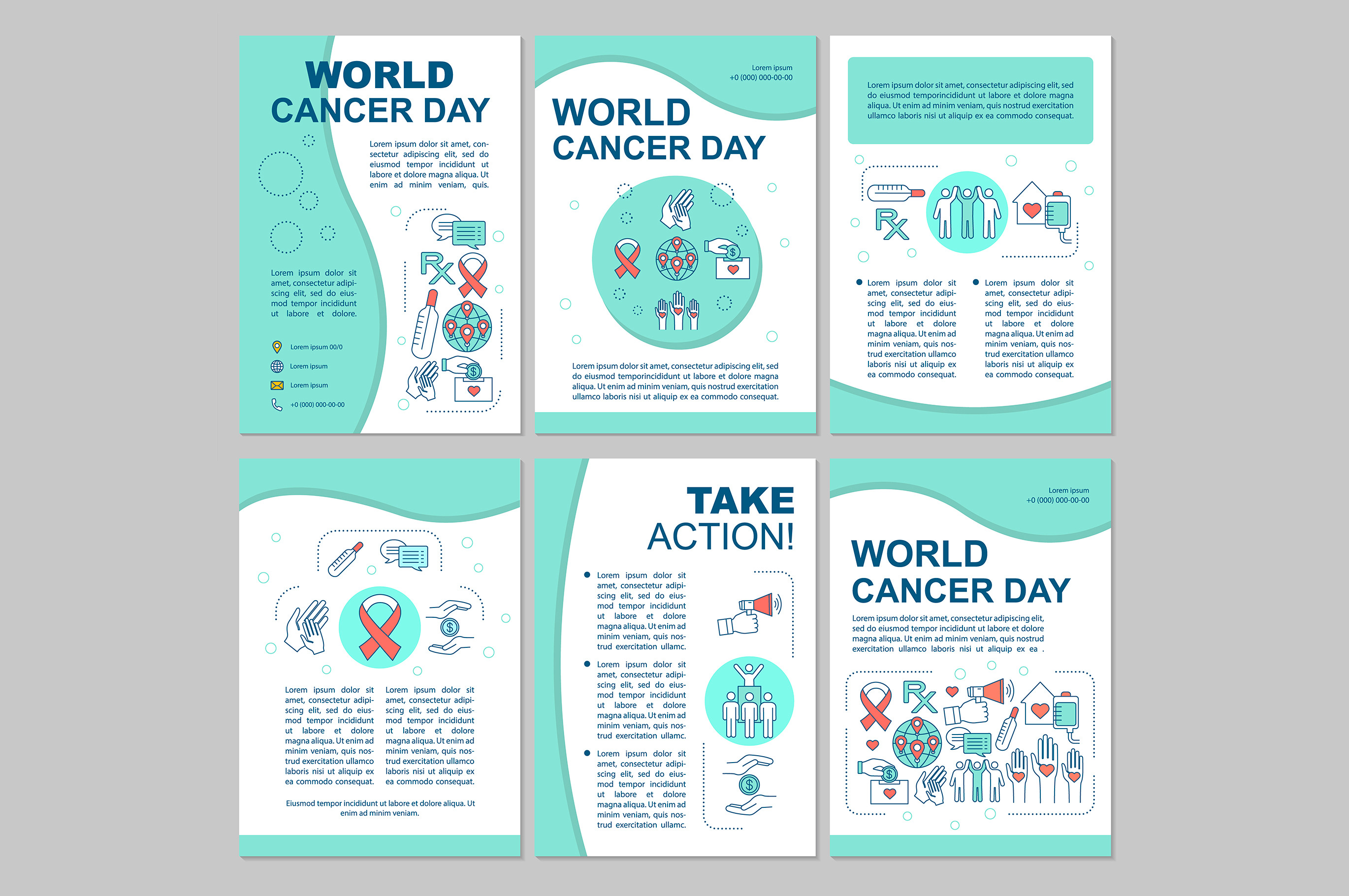 World cancer day brochure template, a Brochure Template by bsd studio
