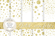 Gold foil confetti digital paper, a Pattern Graphic by designloverstudio