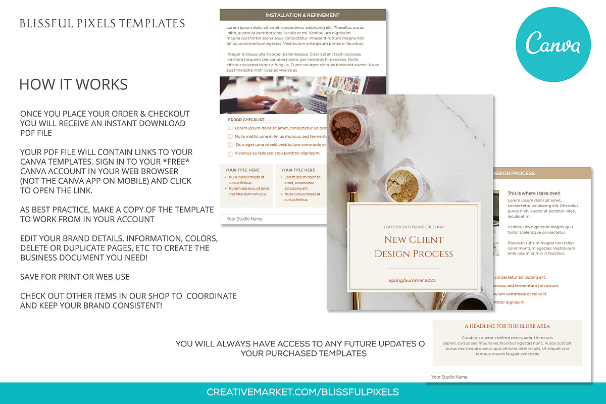 New Client Design Process Template, a Templates & Theme by Blissful Pixels