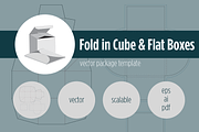Fold in Cube & Flat Boxes, a Templates & Theme by annford | Creative Market