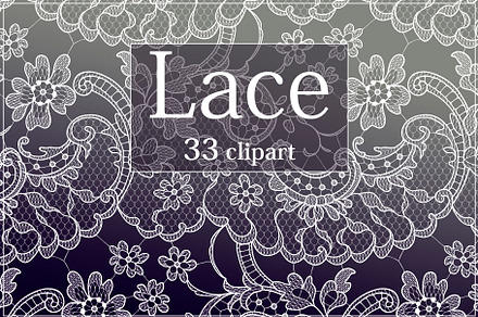 Wide vector lace ribbons and frames | Creative Market