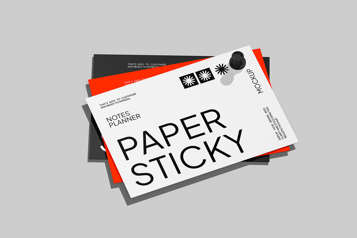 Sticky Notes Mockup, a Household Mockup by Permadi Creative