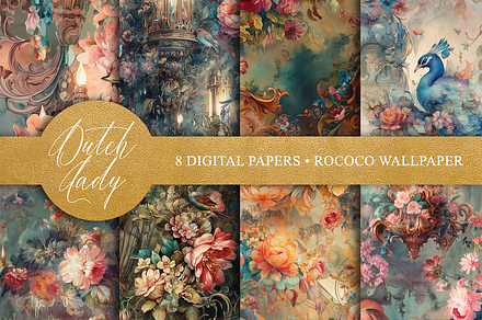 Autumn Damask Digital Papers | Graphic Patterns ~ Creative Market