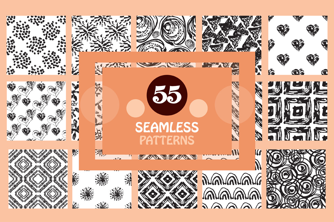 55 Painted Seamless Patterns, a Pattern Graphic by Sunset&Sea Design