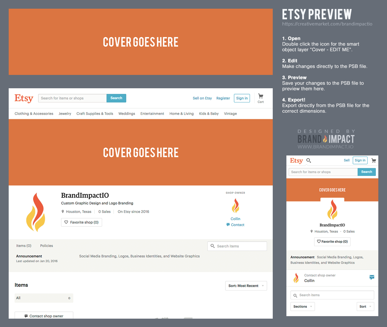 Etsy Cover Image Template | Product Mockups ~ Creative Market