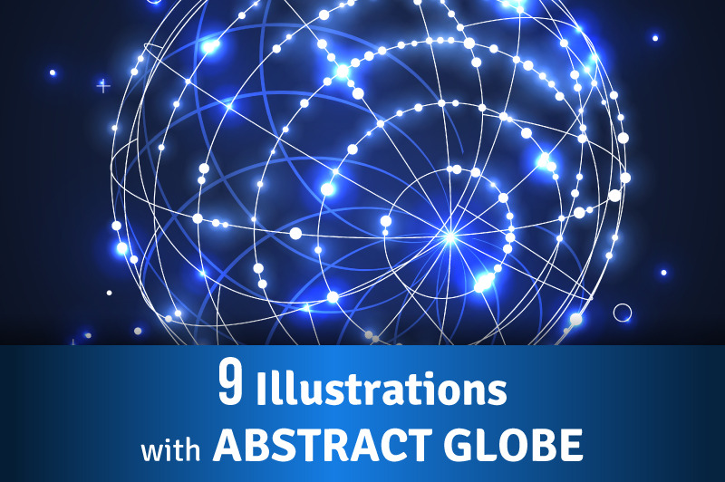Abstract Globes Bundle, a Technology Illustration by kotoffei